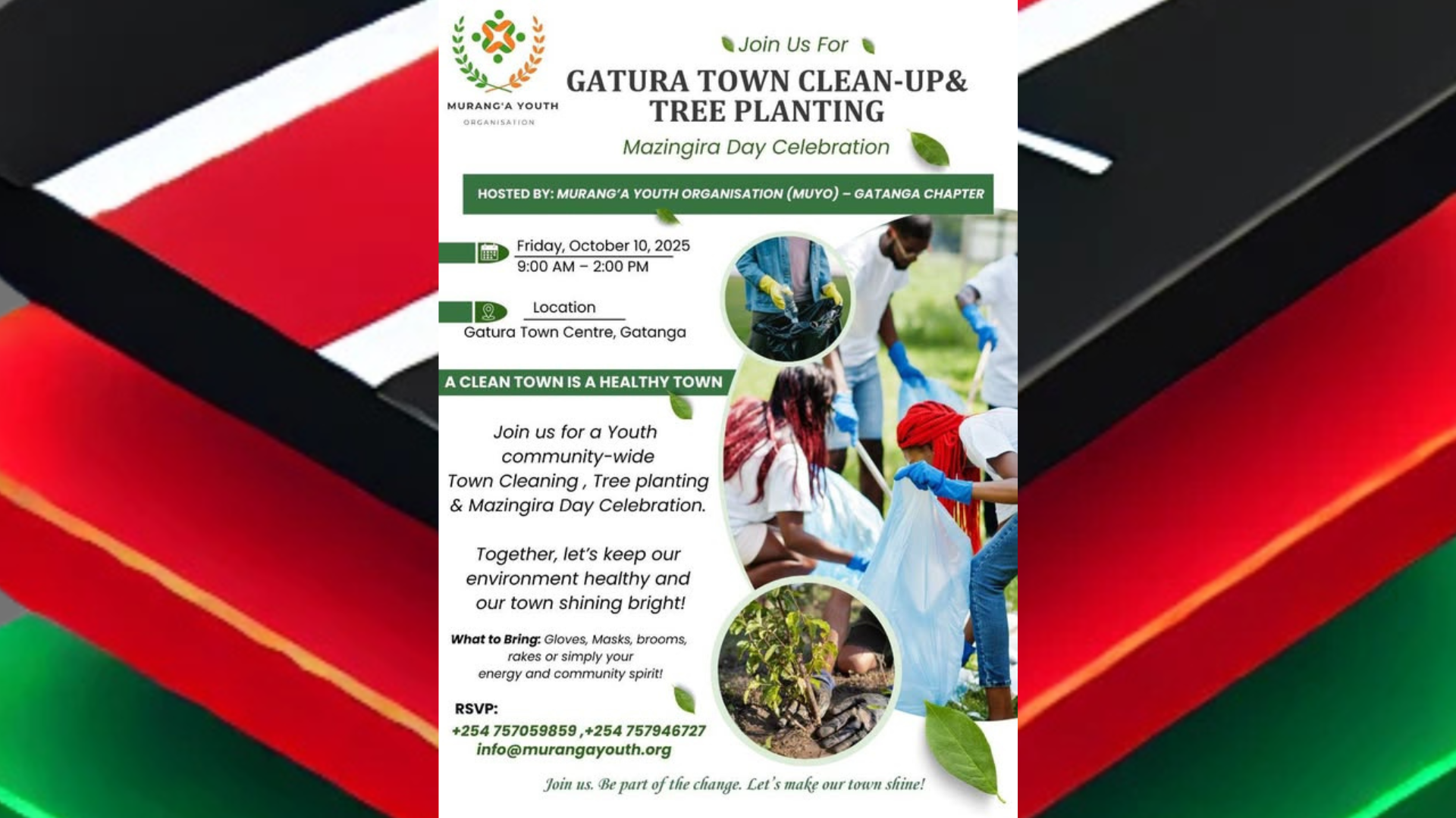 Gatura Town Clean-Up and Tree Planting on October 10, 2025 - We Know ...